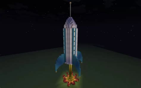 Rocket Blasting Off Minecraft Schematic