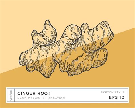 Premium Vector Hand Drawn Vector Ginger Root Vegetable Illustration