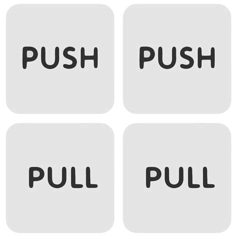 Dayesque 2 Pairs Self Adhesive Acrylic Push Pull Stickers Square Push