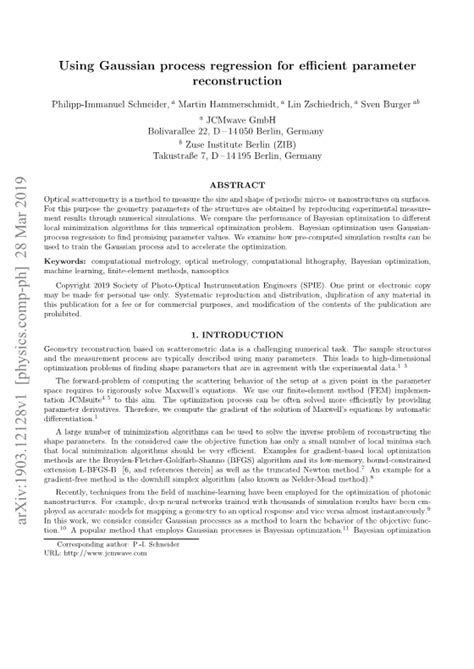 Using Gaussian Process Regression For Efficient Parameter