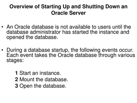Ppt Managing The Oracle Rdbms Powerpoint Presentation Free Download