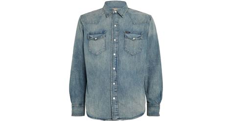 Polo Ralph Lauren Denim Western Shirt In Blue For Men Lyst