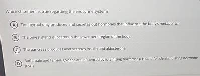 Solved Which statement is true regarcing the endocrine | Chegg.com
