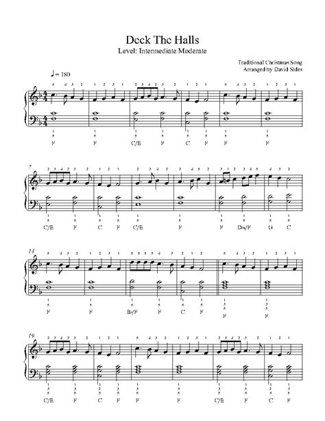 Deck The Halls Piano Sheet Music With Letters Piano Music Sheet Halls