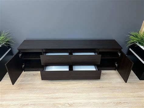 ᐉ Підставка під ТВ з полицями та ящиками для зберігання 1804х510х370 мм Венге 661661 • Краща