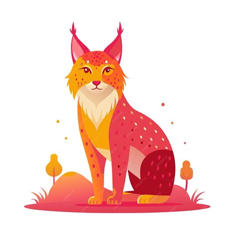 Premium Vector A Cartoon Bobcat With Black And Solid Background