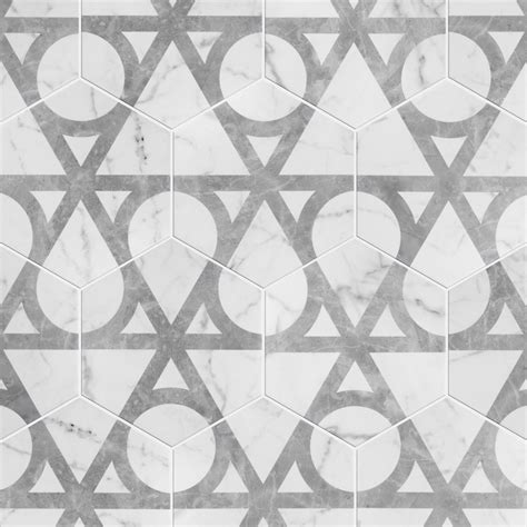 Classico Carrara Hexagon Flow 7 In X 8 In Porcelain Floor And Wall