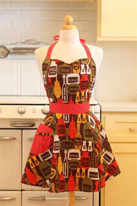 Retro Sweetheart Apron Bbq Condiments Bella Etsy Sweetheart Apron