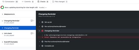 Fix Changelog Lint Error Resource Not Accessible By Integration