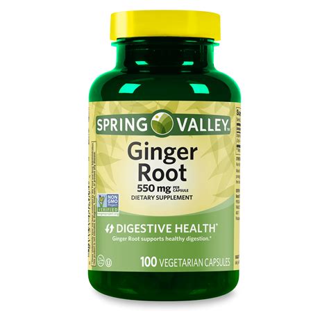 Spring Valley Ginger Root Dietary Supplement Capsules For Digestive
