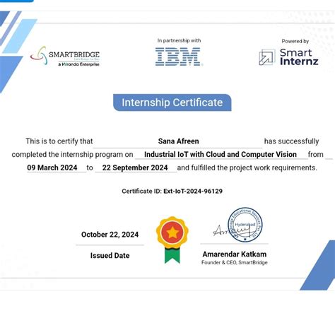 Sana Afreen On Linkedin Iot Cloudcomputing Internship Innovation Ibm Smartinternz