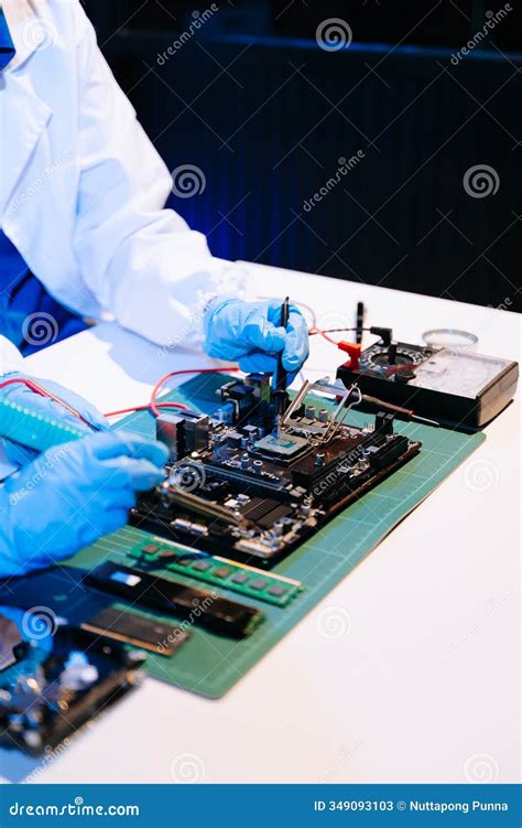 The Technician Is Putting The Cpu On The Socket Of The Computer
