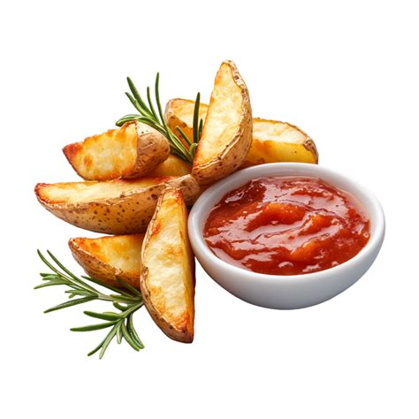 Potato Wedges With Tomato Sauce 50761948 Png
