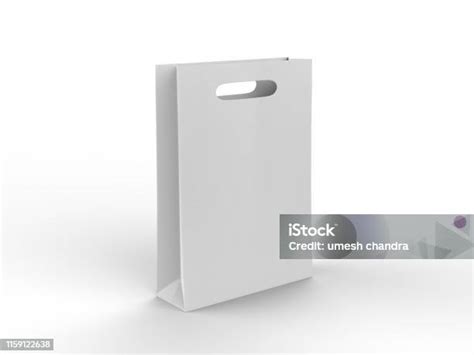브랜딩 및 모의 를위한 손잡이가있는 종이 가방의 빈 템플릿 3d 렌더링 그림입니다 손잡이에 대한 스톡 사진 및 기타 이미지 손잡이 종이 봉투 형판 Istock