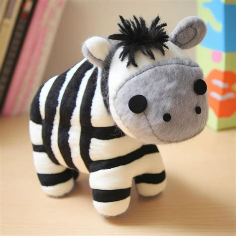 Premium Ai Image Cute Squishy Zebra Plush Toy