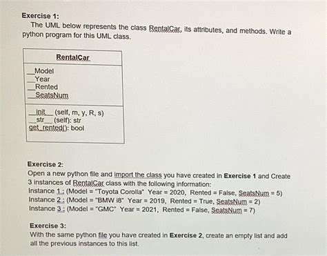 Solved Exercise 1 The Uml Below Represents The Class