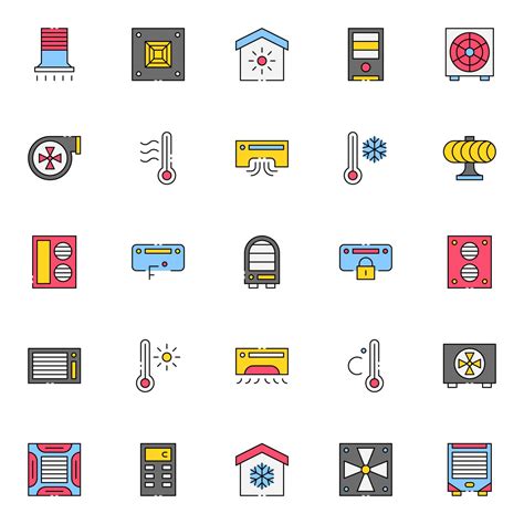 Colored Air Conditioning Icons
