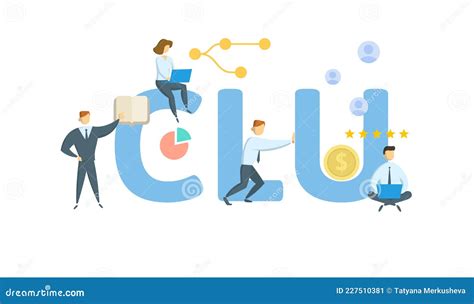 Clu Chartered Life Underwriter Concept With Keyword People And Icons Flat Vector