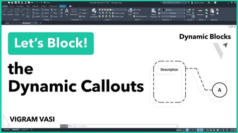 Callouts Dynamic Block In Autocad Dynamic Blocks Vigram Vasi Youtube