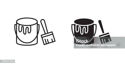 페인트 통 및 페인트 브러시 아이콘 벡터 일러스트 레이 션 세트 개선에 대한 스톡 벡터 아트 및 기타 이미지 개선 건설 산업 그림 그리기 Istock
