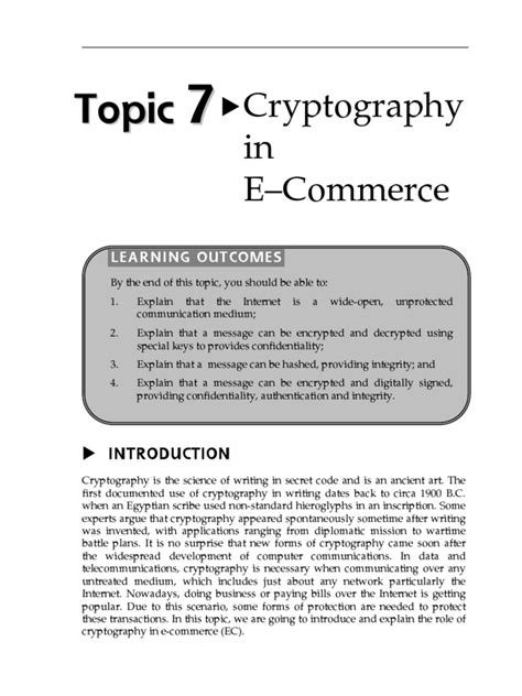 Cryptography In E Commerce Pdf Key Cryptography Public Key