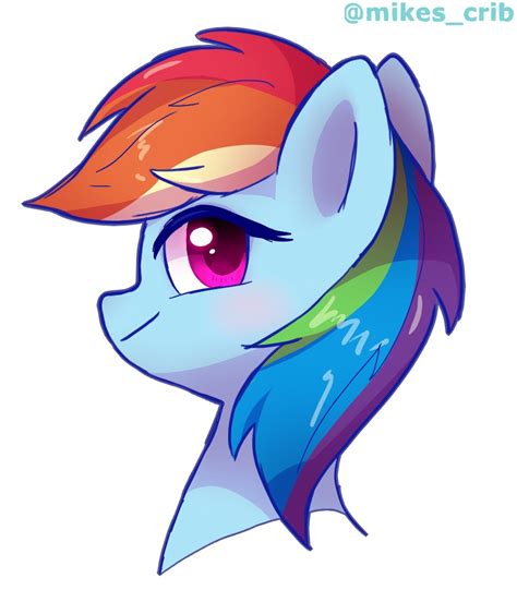Safe Artist Mikes Crib Rainbow Dash Pegasus Pony G Blushing Bust Cute