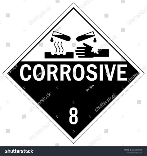 Sulfuric Acid Chemical Warning Sign Labels Stock Vector Royalty Free