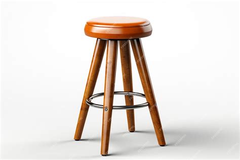 Premium Photo Wooden Stool On White Background