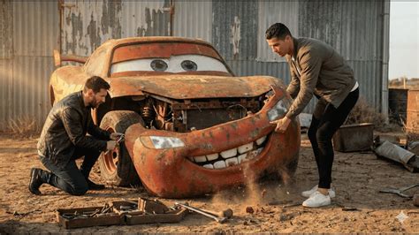Ronaldo And Messi Restore An Abandoned Lightning Mcqueen 🔥 Asmr Car