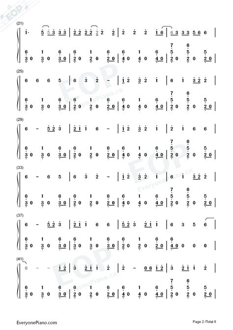 Shape Of You 演奏版双手简谱预览2 钢琴谱文件（五线谱、双手简谱、数字谱、midi、pdf）免费下载