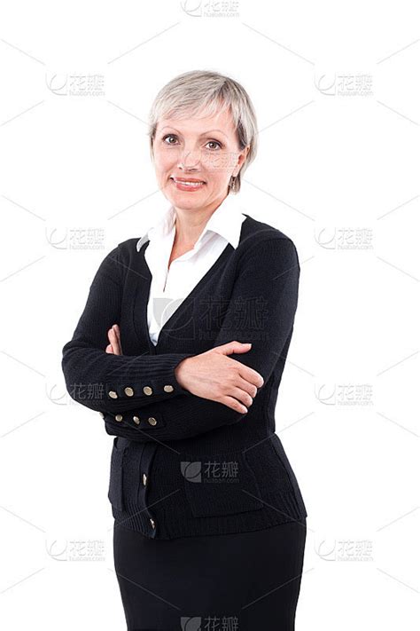 执行业务的女人。在白色背景上隔离