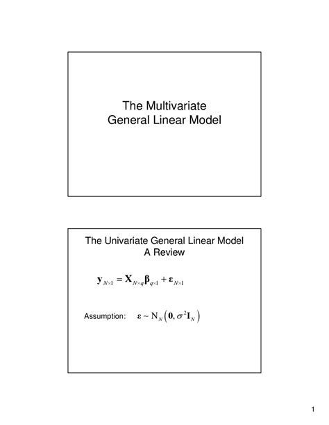 The Multivariate General Linear Model For Exam Lecture Notes Stat