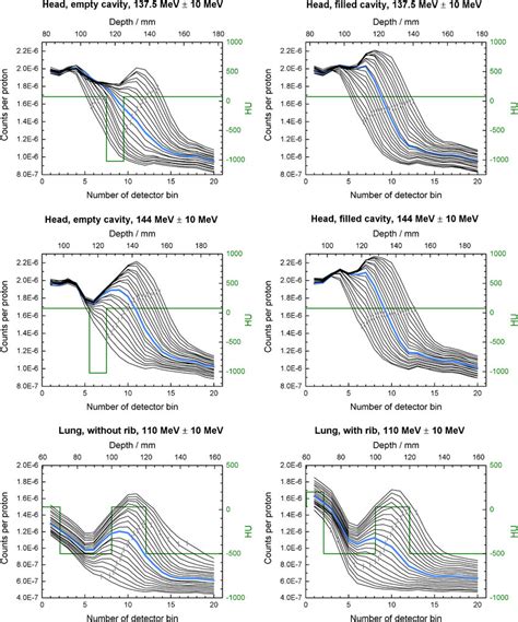 Measured Prompt Gamma Profiles Raw Data Normalized To The Number Of