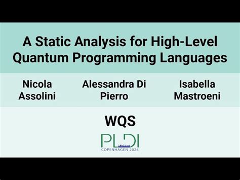 free video a static analysis for high level quantum programming languages from acm sigplan
