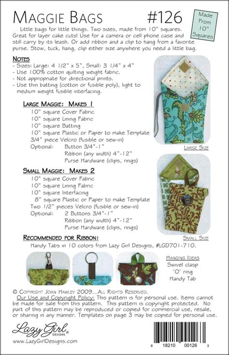 Lazy Girl Designs New ‘maggie Pattern For Little Bags From Lazy Girl