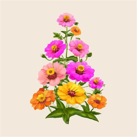 Free Vector Beautiful Watercolor Flower Plant Illustration