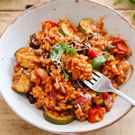 Vegan Tomato And Roasted Vegetable Risotto Wallflower Kitchen