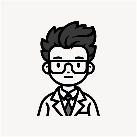 Male Scientist Character Line Art Free Photo Illustration Rawpixel