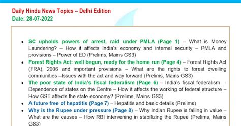 Upsc Cse Current Affairs 28 07 2022 Learnerz Ias Concept Oriented
