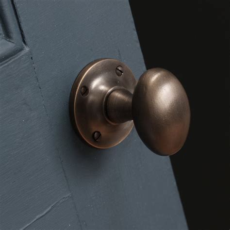 Antique Brass Door Handles Oval Door Knobs Rim Lock Handles