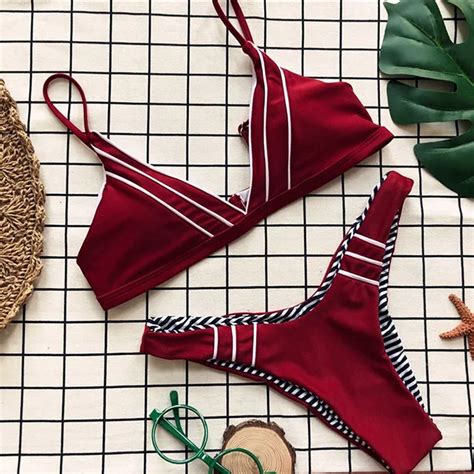 Two Pieces Swimsuit Women Thong Swimwear Bather Micro Bikini Set
