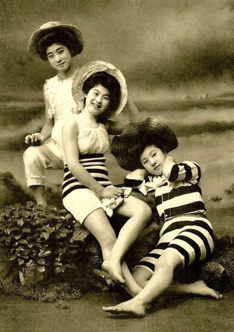 Japanese Pin Up Postcards With Geisha In Swimsuits Pictolic