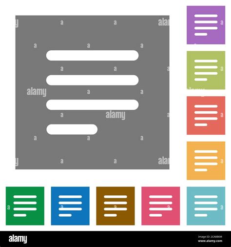 Text Align Justify Last Row Left Flat Icons On Simple Color Square