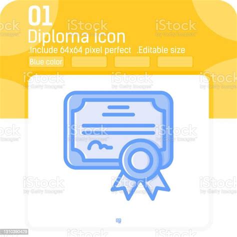 흰색 배경에 격리 된 고품질 의 파란색 윤곽 선명 스타일을 가진 디플로마 벡터 아이콘 웹 Ui Ux 웹 사이트 교육 로고 모바일