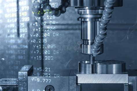 Abstract Scene The Cnc Milling Machine Cutting And G Code Data