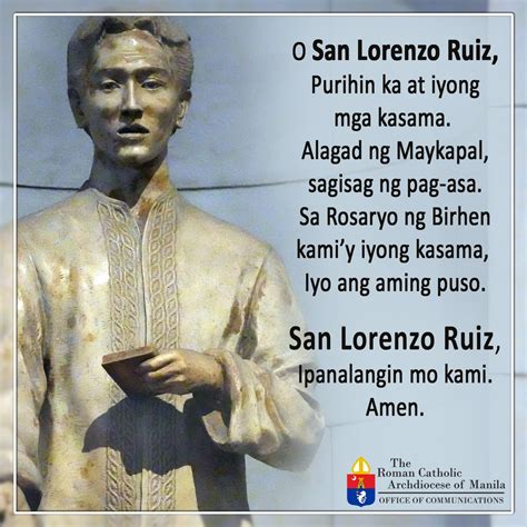 Rcamaoc On Twitter O San Lorenzo Ruiz Purihin Ka At Iyong Mga Kasama