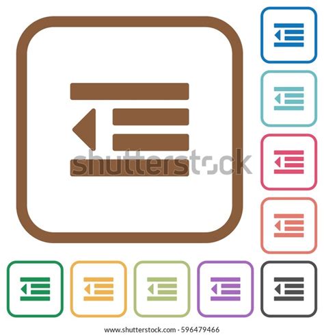 Decrease Text Indentation Simple Icons Color Stock Vector Royalty Free