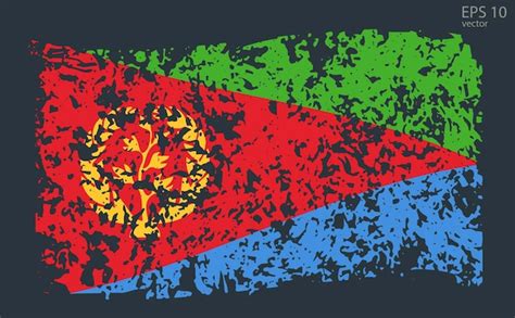 Premium Vector Vector Flag Of Eritrea Vector Illustration With Cracks And Abrasions