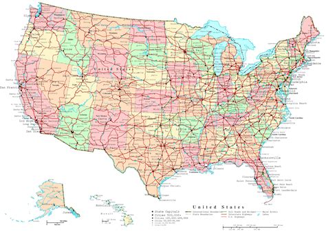 Usa Map With Roads And Major Cities Usa Map Routes Free Road Map Of