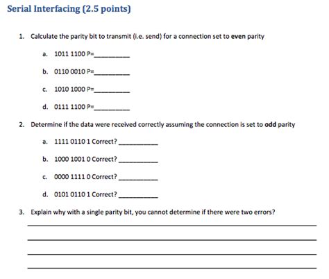 Solved Calculate The Parity Bit To Transmit I E Send For Chegg Com